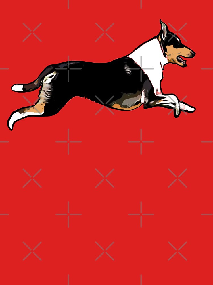 "Running Smooth Black Collie for Dog Lovers / Tri-color Collie " T ...