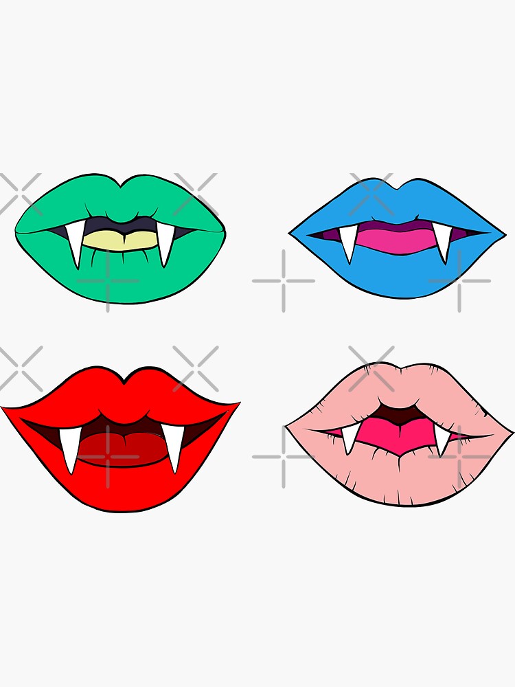 "Cute vampire lips" Sticker by kotyplastic | Redbubble