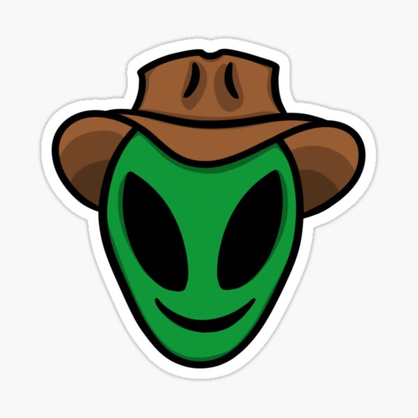 "Alien Cowboy " Sticker for Sale by ButterSc00tz | Redbubble