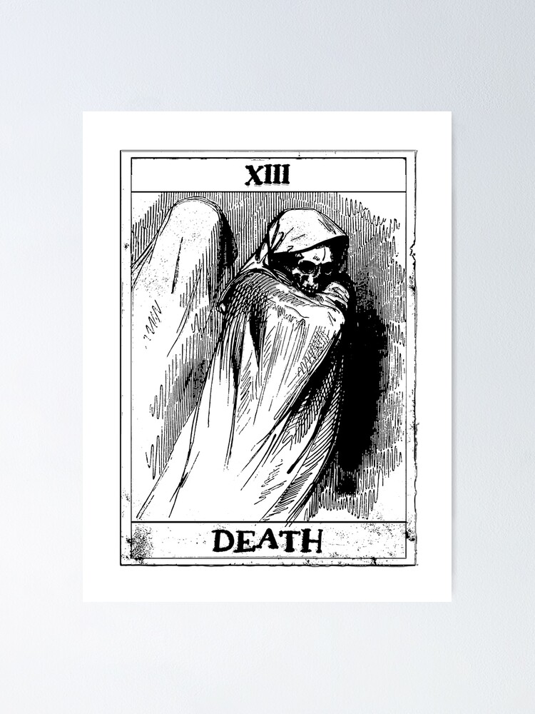 "Death Tarot Card XIII Black and White" Poster for Sale by raquel333 ...