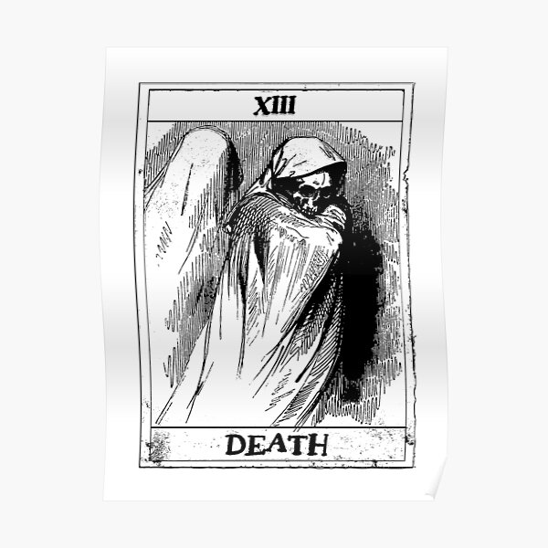 "Death Tarot Card XIII Black and White" Poster for Sale by raquel333 | Redbubble