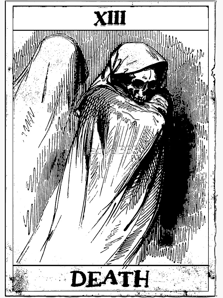 "Death Tarot Card XIII Black and White" Sticker for Sale by raquel333 | Redbubble