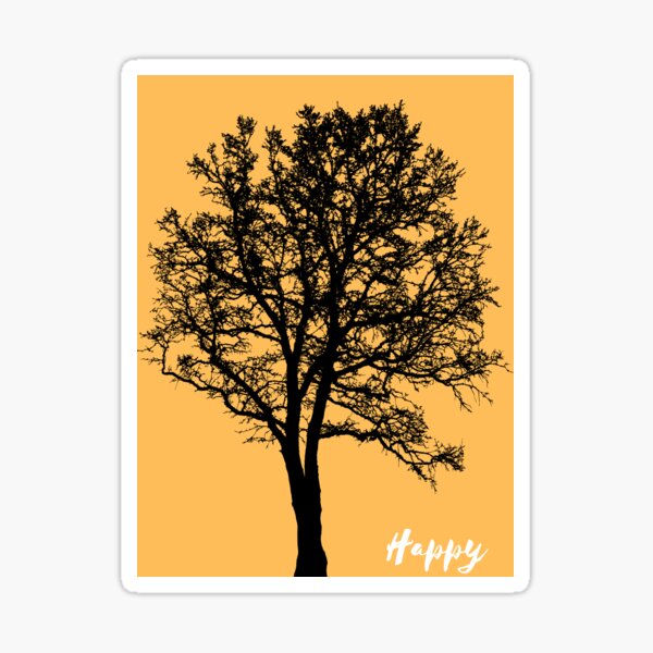 "Simple yellow colour tree." Sticker for Sale by vvvrrr | Redbubble