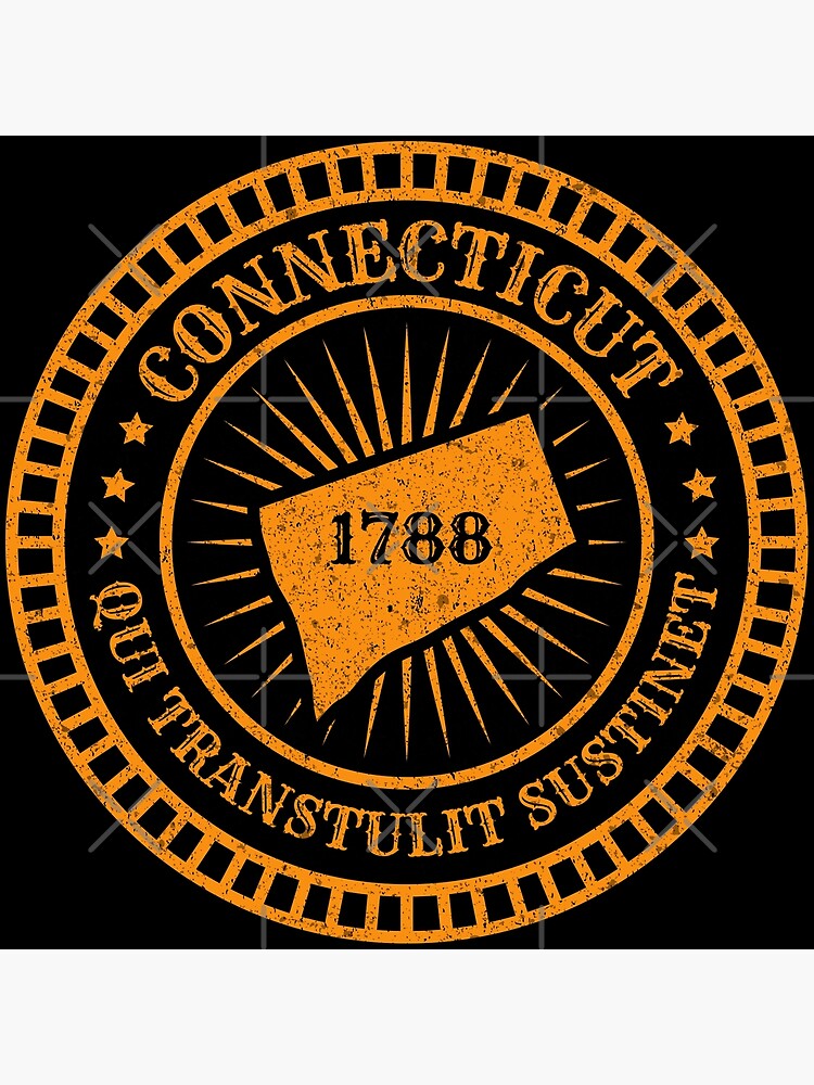 "Connecticut State Map and Slogan / Motto - Connecticuter" Poster for ...