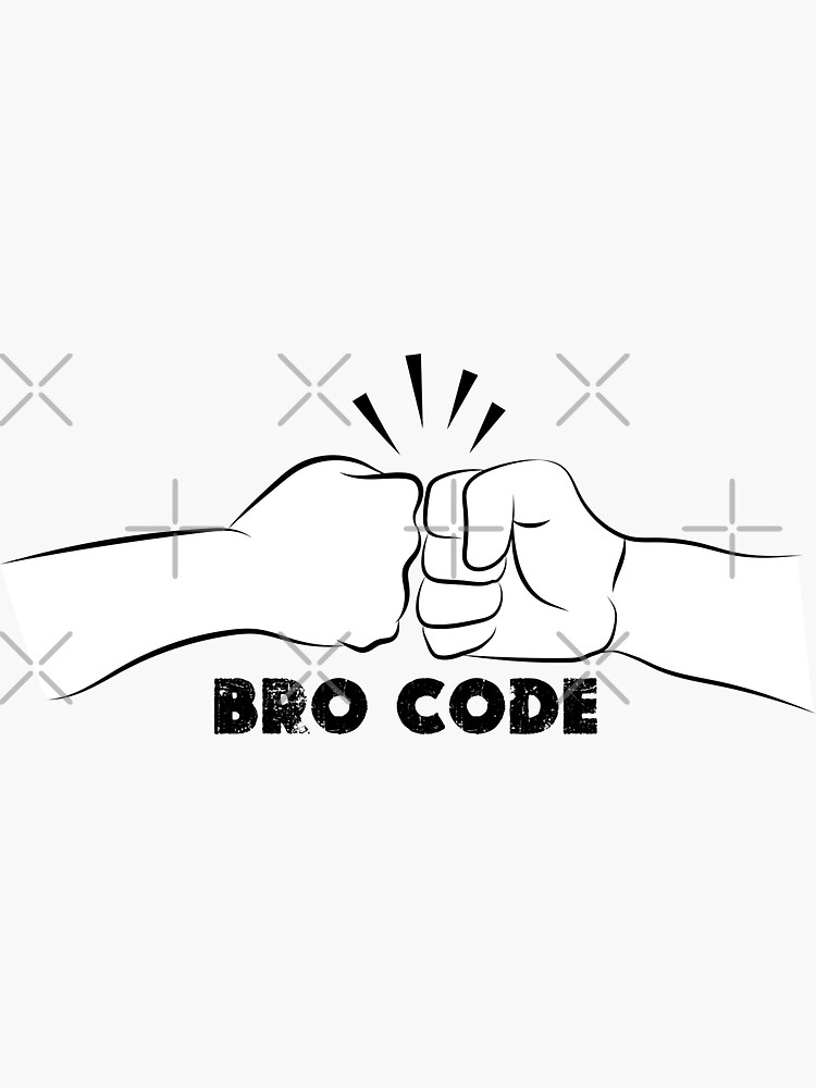 "Bro Code | Fist Bump Brotherhood" Sticker for Sale by blithe08 | Redbubble