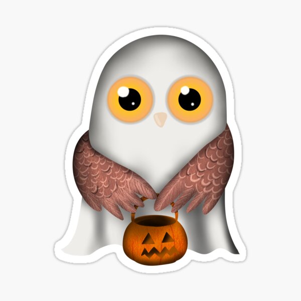 "Halloween owl, ghost owl, boo-hoo" Sticker for Sale by LaCollineStudio ...