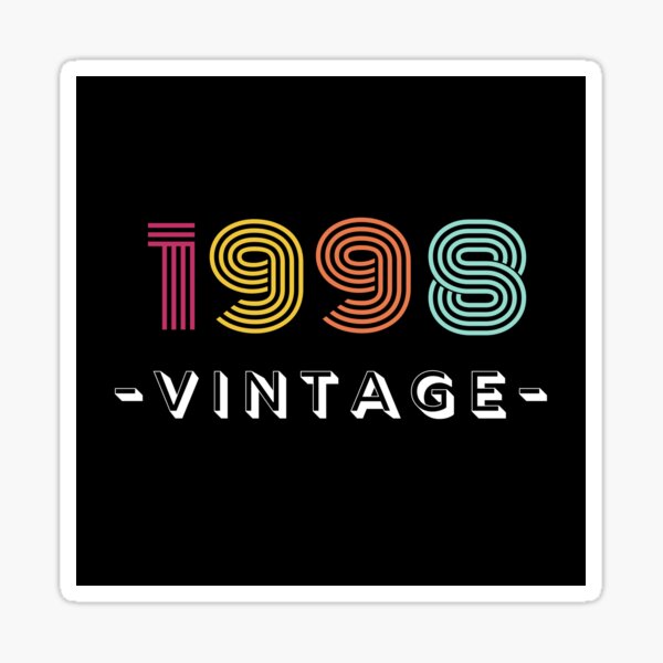 "Vintage 1998 Art Design" Sticker for Sale by Ghanshyam03 | Redbubble
