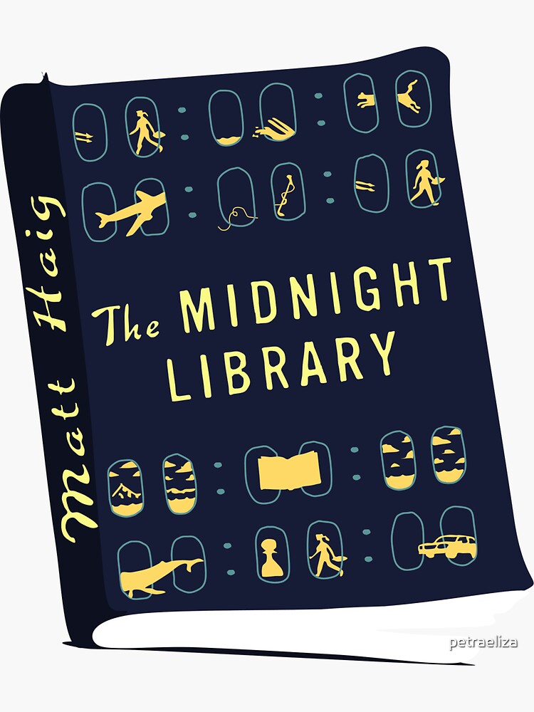 "The Midnight Library Book Cover" Sticker for Sale by petraeliza ...