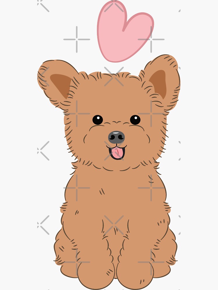 "LOVE Red Pomapoo Pomerenian Poodle Mix" Sticker for Sale by ...