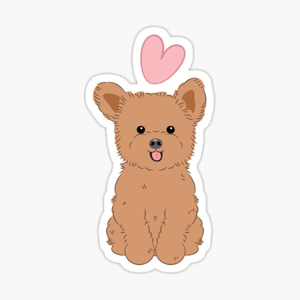 "LOVE Red Pomapoo Pomerenian Poodle Mix" Sticker for Sale by ...