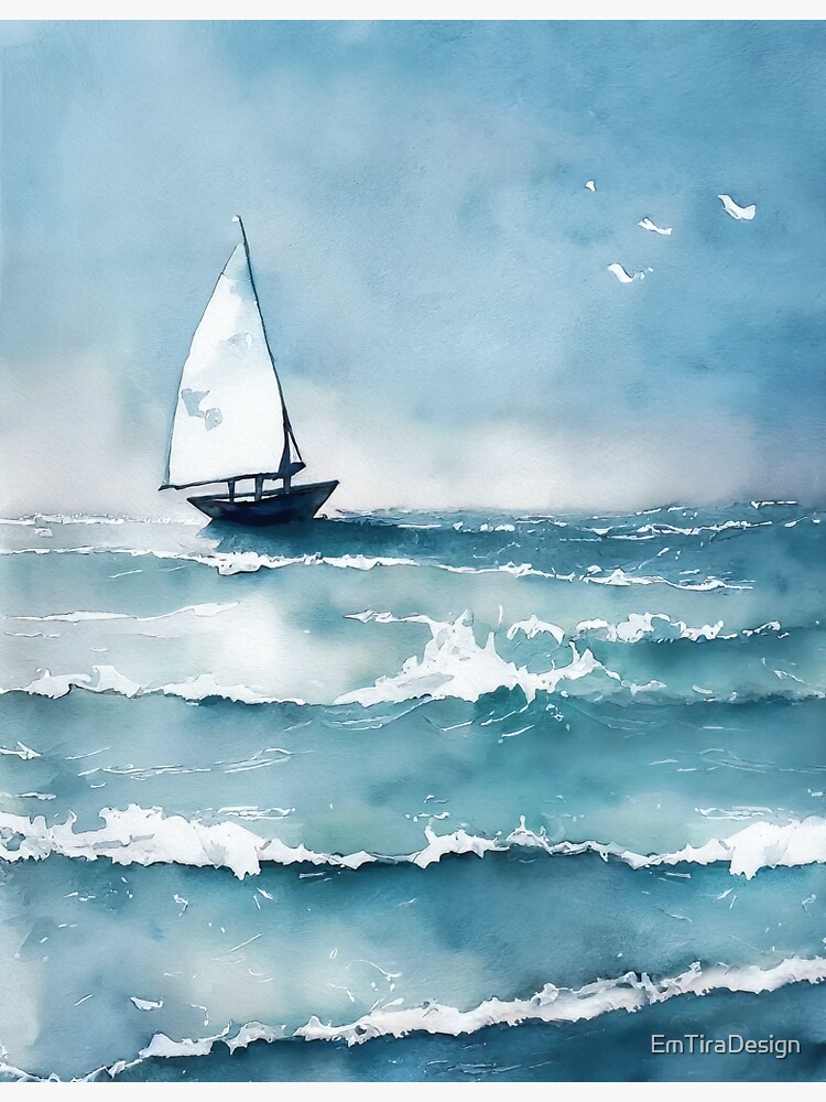 "Sailboat lost at sea" Sticker for Sale by EmTiraDesign | Redbubble