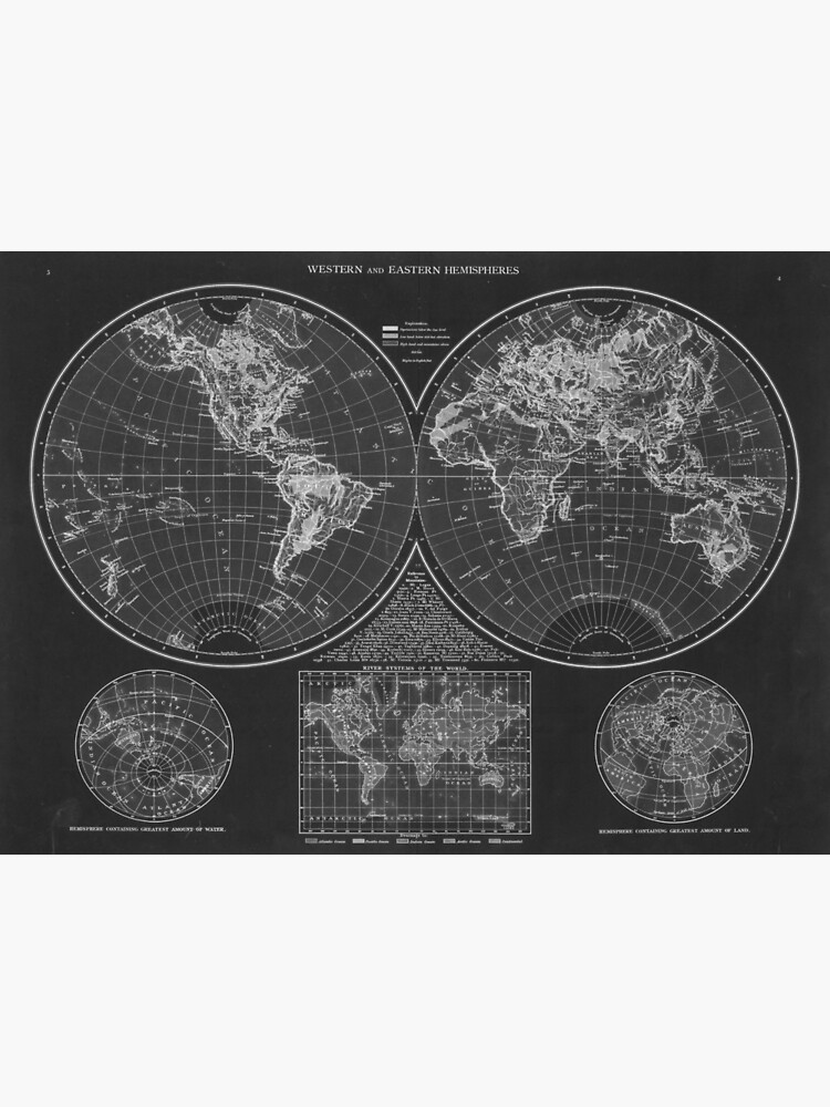 "Black and White World Map (1895) Inverse" Poster for Sale by ...