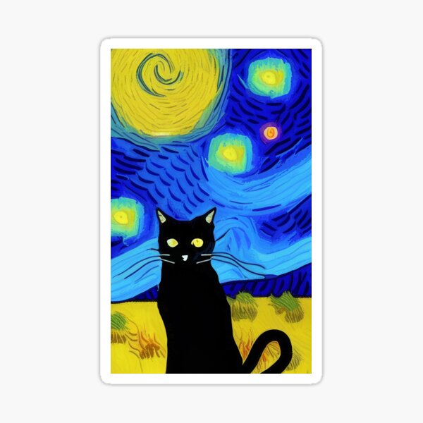 "Vincent van Mog (#24) Van Gogh cat [Create a set!]" Sticker for Sale ...