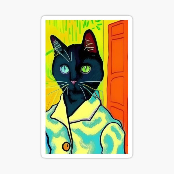 "Vincent van Mog (#27) Van Gogh cat [Create a set!]" Sticker for Sale ...