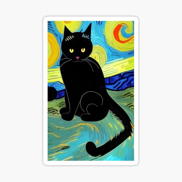"Vincent van Mog (#28) Van Gogh cat [Create a set!]" Sticker for Sale ...