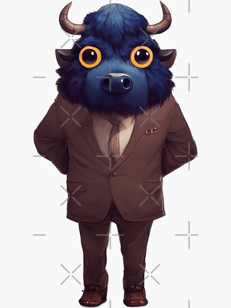"CoolNimals cute Buffalo wearing a suit, animals in clothes" Sticker ...