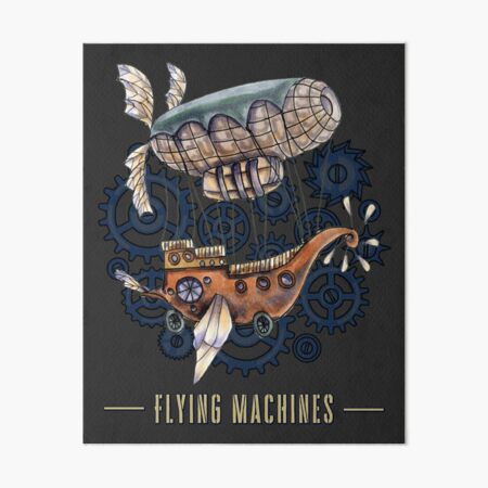 "Vintage steampunk aerospace flying machine" Art Board Print for Sale ...