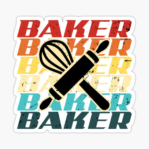 "Baking Retro Baker Vintage " Sticker for Sale by NestaReign | Redbubble
