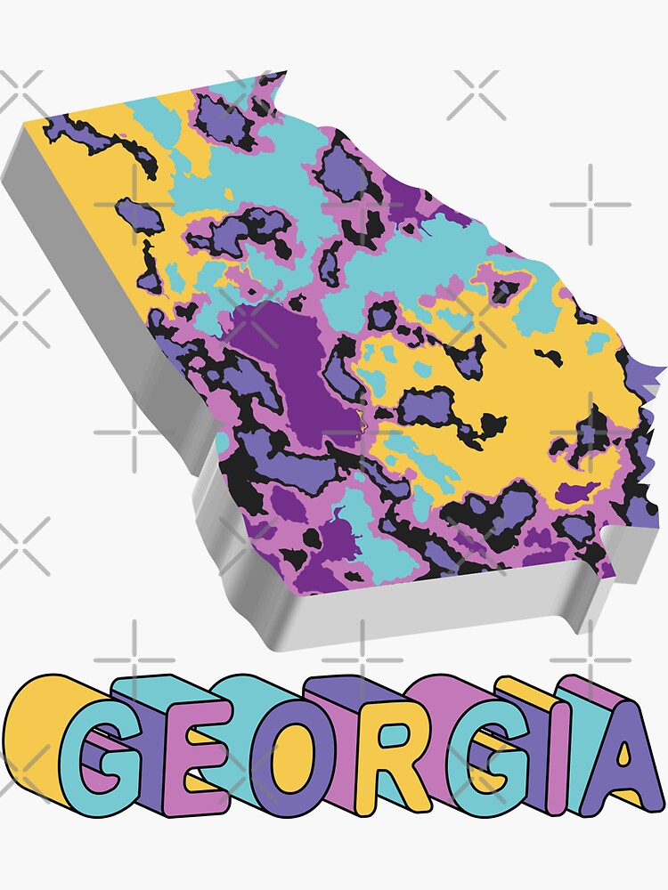 "Georgia 3D State Map Abstract Art" Sticker for Sale by AyeshasDesigns ...