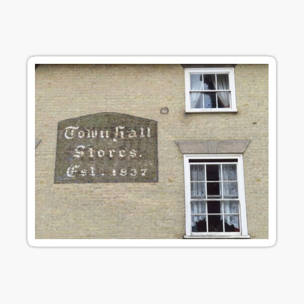 "Town Hall Stores Est.1837" Sticker for Sale by wiggyofipswich | Redbubble