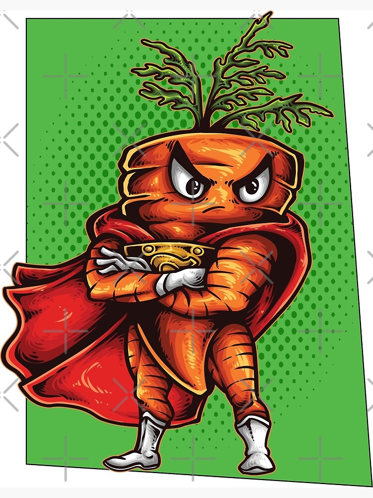"Foodie Superhero Angry Carrot" Poster by ProjectX23 | Redbubble