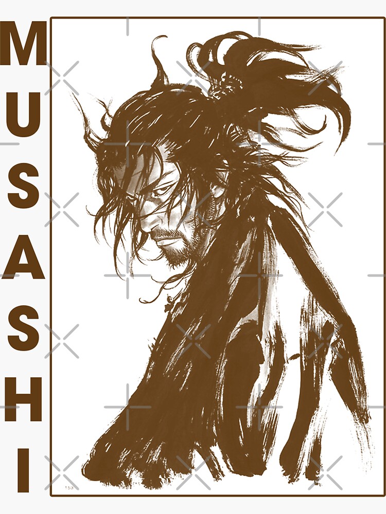 "Vagabond Musashi " Sticker for Sale by ewbru-art | Redbubble