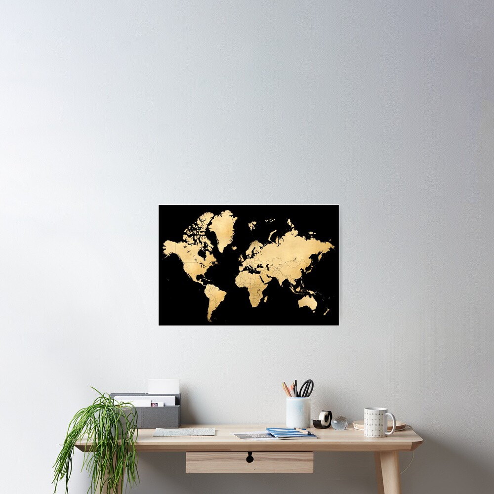 Póster «Mapa elegante del mundo» de blursbyai | Redbubble