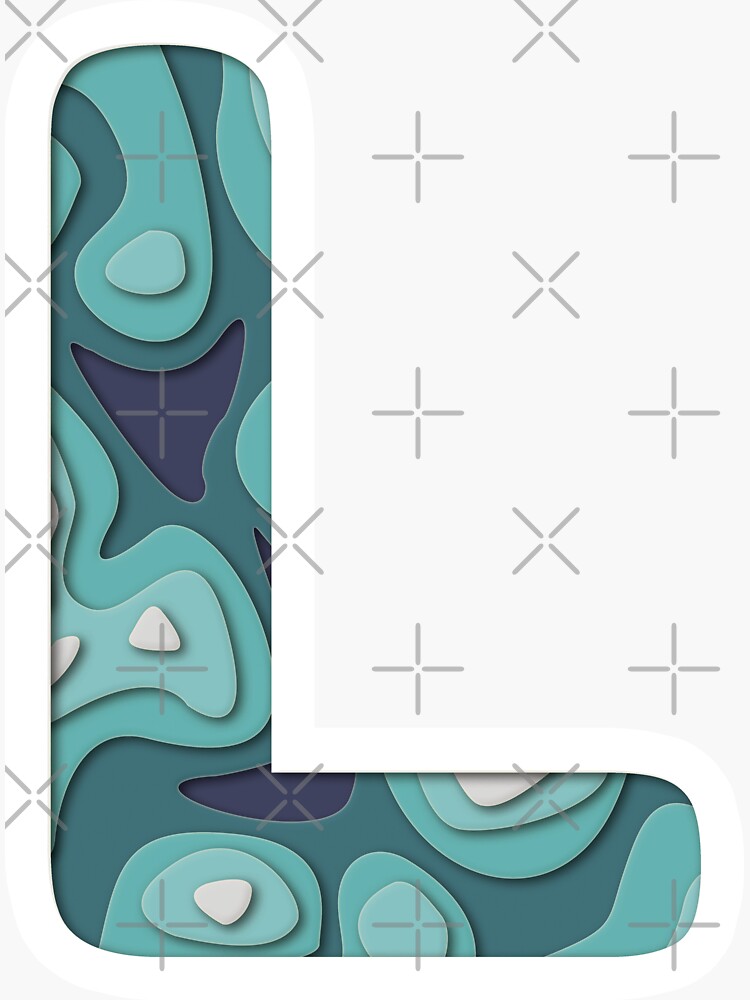 "L alphabet paper cut style,Bule and White color" Sticker for Sale by ...