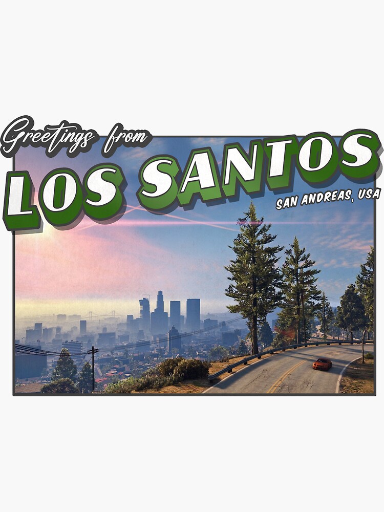 "GTA V Inspired 'Greetings from Los Santos' Vintage / Retro Postcard ...
