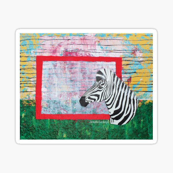 "Zebra head in a red frame " Sticker for Sale by GraphicSundays | Redbubble