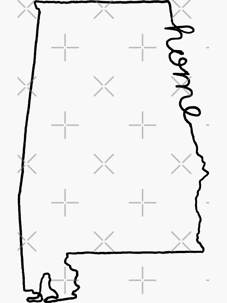 "Alabama Home State Outline" Sticker for Sale by jamiemaher15 | Redbubble