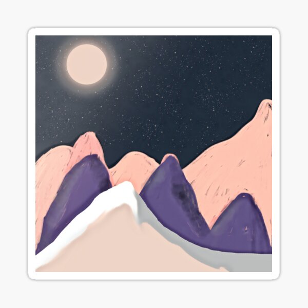 "Full Moon at Night, My kid made this, Kid Drawing" Sticker for Sale by ...