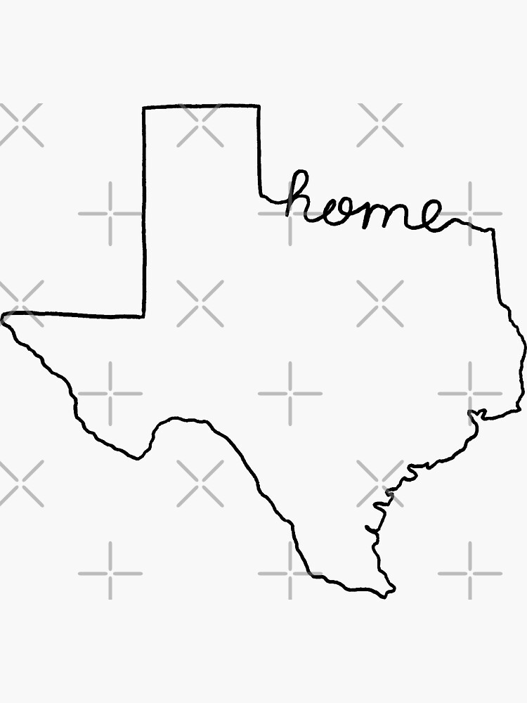 "Texas Home State Outline" Sticker for Sale by jamiemaher15 | Redbubble