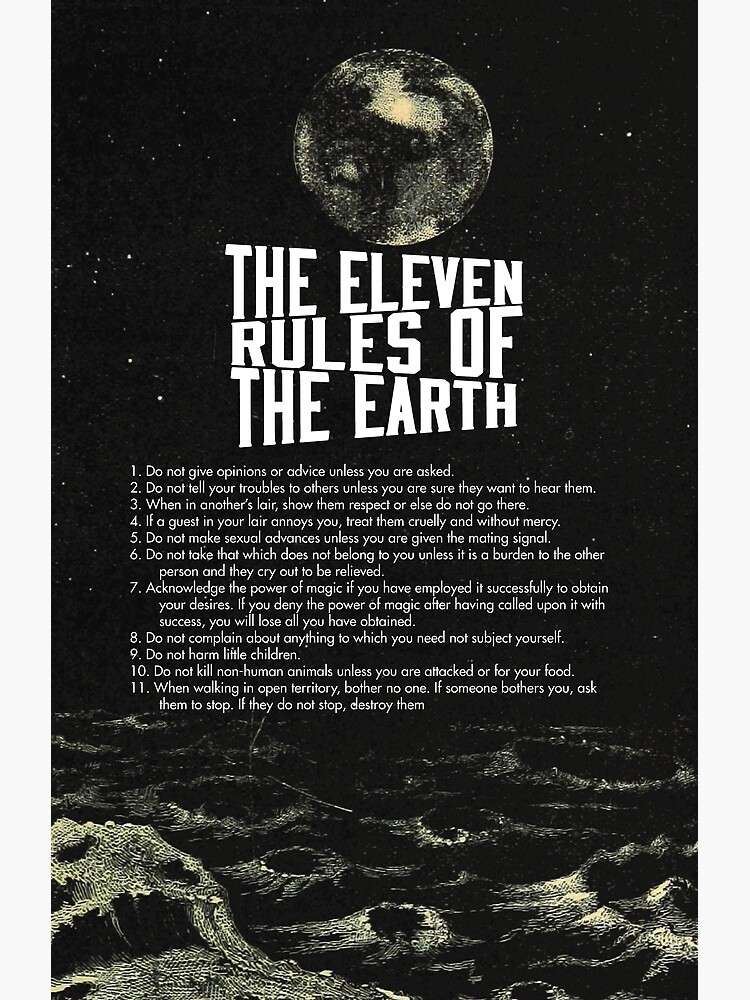"Eleven Rules of The Earth Classic" Poster for Sale by Melkstudio ...