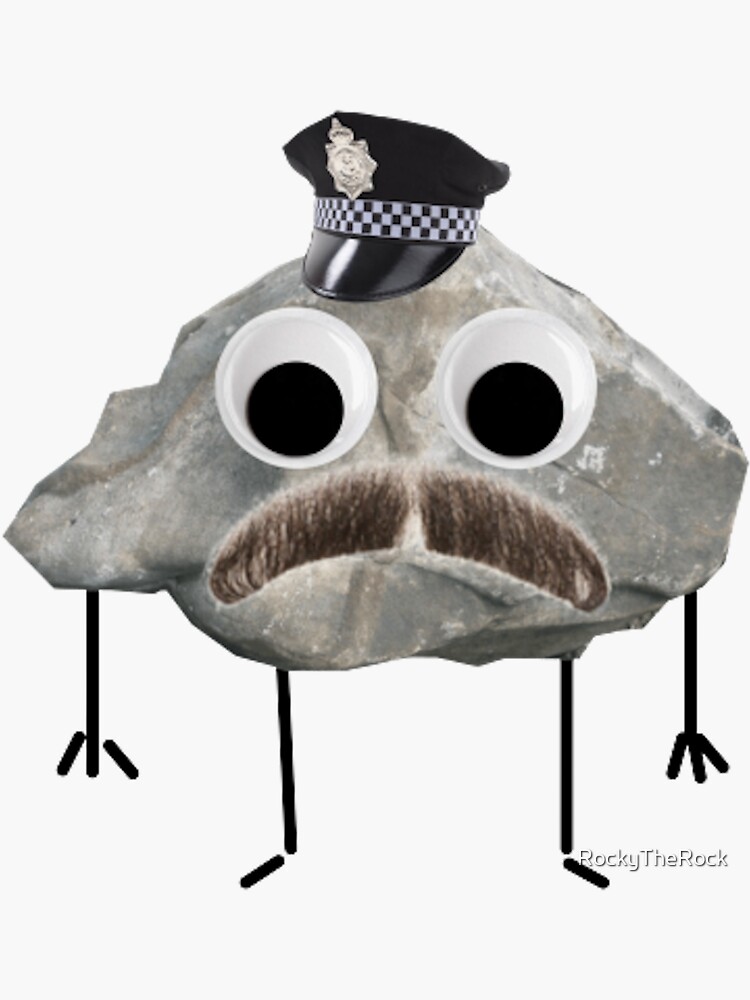 "Rocky The Rock dressed as a Policeman with a Moustache" Sticker for Sale by RockyTheRock ...