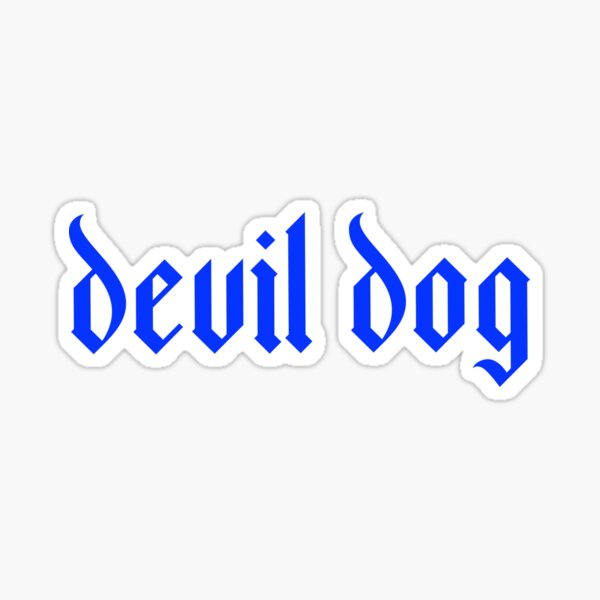 "DEVIL DOG OLD ENGLISH BLUE" Sticker for Sale by GIVENGRACELIFE | Redbubble
