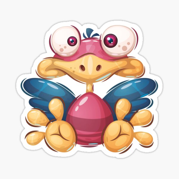 Pegatina «Pájaro loco de dibujos animados» de mohamad-kaakeh | Redbubble