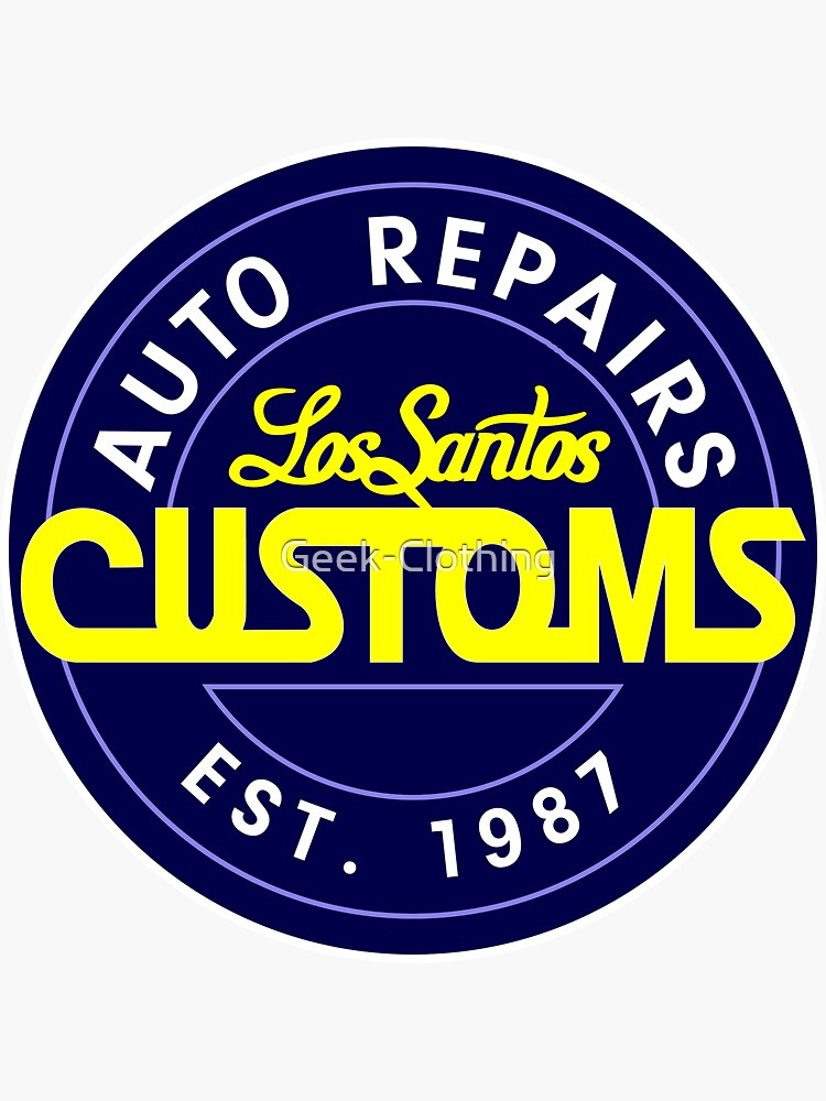 "Los Santos Customs GTA" Sticker for Sale by Geek-Clothing | Redbubble