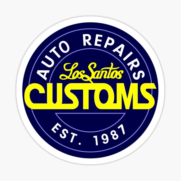 "Los Santos Customs GTA" Sticker for Sale by Geek-Clothing | Redbubble