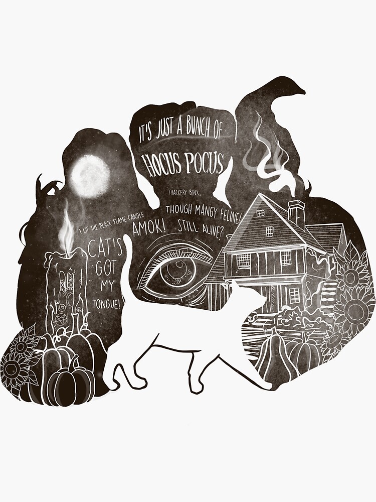 "Hocus Pocus " Sticker for Sale by KissMyArtBeech | Redbubble
