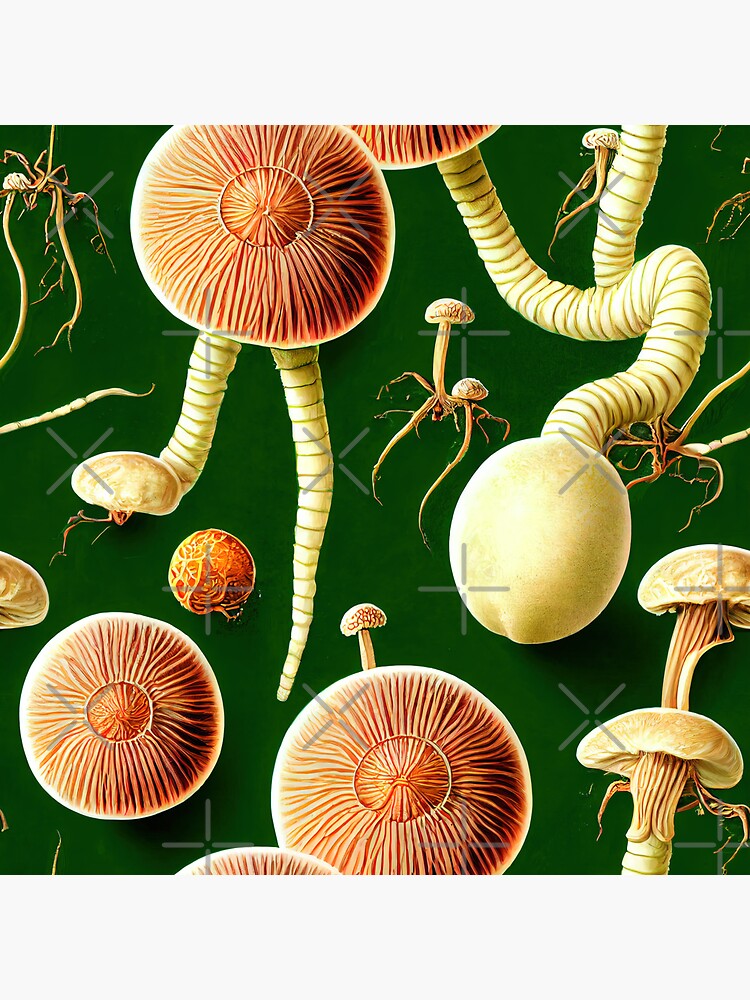 "Strange Shrooms Seamless Texture" Sticker for Sale by Daemonrat ...