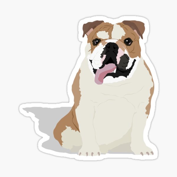 "Bulldog (English) Illustration!" Sticker for Sale by Travel2NZ | Redbubble