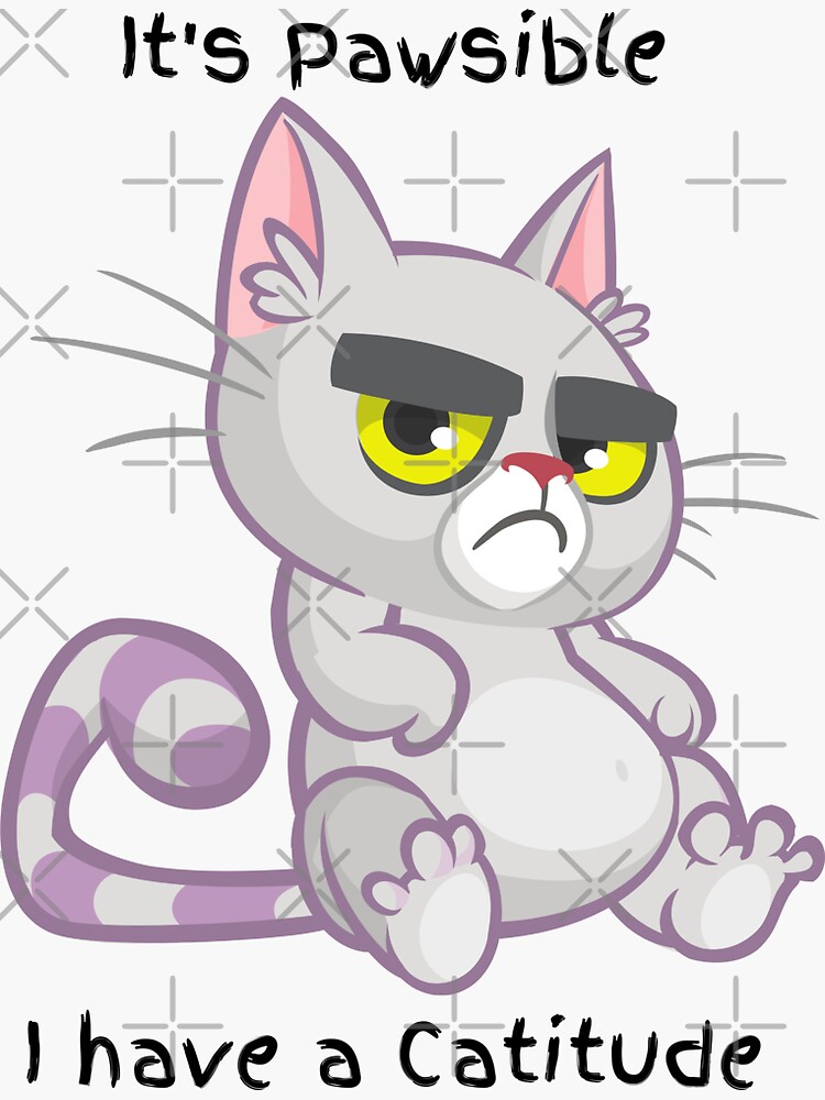 "Catitude" Sticker for Sale by RenKad | Redbubble