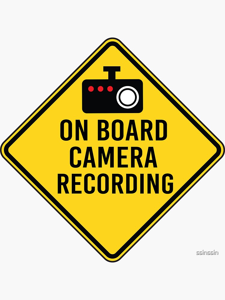 " WARNING ON BOARD CAMERA RECORDING Dash Security Car " Sticker for ...