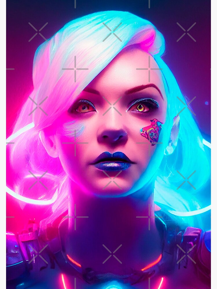 "JAPANESE CYBERPUNK CYBORG PINUP GIRL WITH NEON LIGHTS japanese neon ...