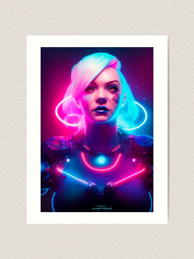 "JAPANESE CYBERPUNK CYBORG PINUP GIRL WITH NEON LIGHTS japanese neon ...