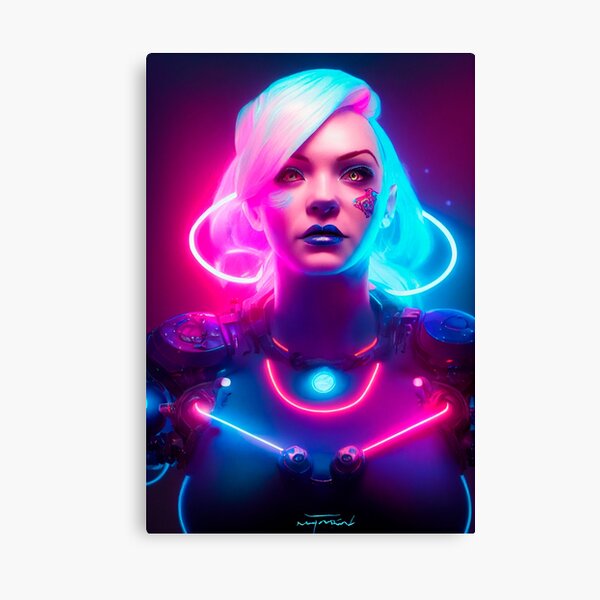 "JAPANESE CYBERPUNK CYBORG PINUP GIRL WITH NEON LIGHTS japanese neon ...