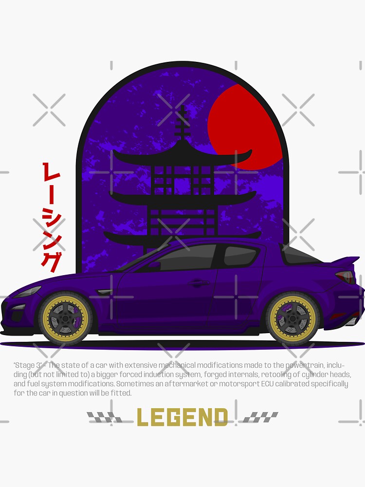 "Tuner Purple RX8 JDM" Sticker for Sale by goldentuners | Redbubble