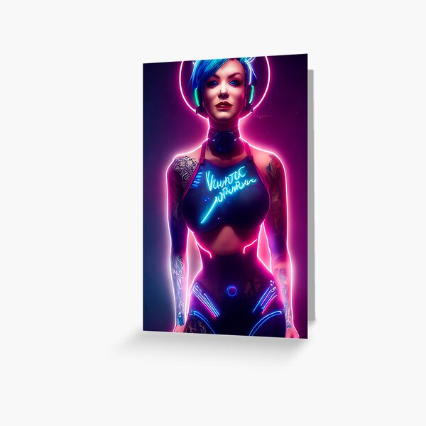 "JAPANESE CYBERPUNK CYBORG PINUP GIRL WITH NEON LIGHTS tatooed japanese ...