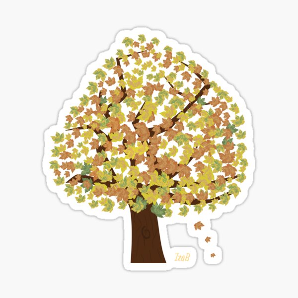 "My favorite fall tree" Sticker for Sale by IzaArtsShop | Redbubble